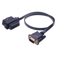 China OBD2 Male end 12V/24V AOTAI RS232 Serial VGA DB9 Male to OBD2 M/F Adapter Extension Flat Cable for Car Diagnostics for sale