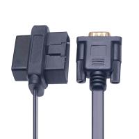 China OBD2 Male end 12V/24V AOTAI RS232 Serial VGA DB9 Male to OBD2 M/F Adapter Extension Flat Cable for Car Diagnostics for sale