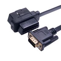 China OBD2 Male end 12V/24V AOTAI RS232 Serial VGA DB9 Male to OBD2 M/F Adapter Extension Flat Cable for Car Diagnostics for sale