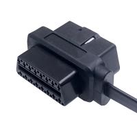 China OBD2 Male end 12V/24V AOTAI RS232 Serial VGA DB9 Male to OBD2 M/F Adapter Extension Flat Cable for Car Diagnostics for sale