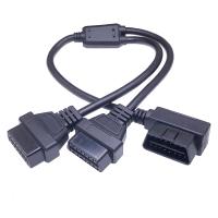 China 16PIN Right MALE TO FEMALE Y CABLE for OBD2 Diagnostic Scanner OBD Diagnostic Tool Year 1990-1996 OBD2 Splitter Cable for sale