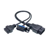 China Cable size 1M 16 pin OBD OBDII OBD2 Splitter Y type Cable J1962 Male to Dual Female Cable For GPS Tracking Device for sale