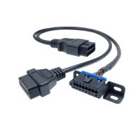 China Cable size 1M 16 pin OBD OBDII OBD2 Splitter Y type Cable J1962 Male to Dual Female Cable For GPS Tracking Device for sale