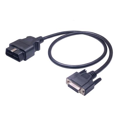 China Lightweight AOTAI RS232 DB 15 Pin OBD II 16 Pin Male to DB15 Female Adapter Cable Auto OBD To DB15 Length 50cm/custom for sale