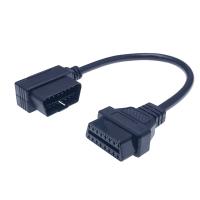 China 12V/24V Nissan Car Fitment Right Angle 16PIN J1962 OBD2 Male to Female Test Cable for Car Troubleshooting for sale