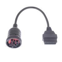 China 16PIN OBD2 Connector to 9PIN Deutsch J1939 Black Male Connector Cable for Diagnostic Tool Custom All cars have OBD socket for sale
