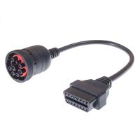 China 16PIN OBD2 Connector to 9PIN Deutsch J1939 Black Male Connector Cable for Diagnostic Tool Custom All cars have OBD socket for sale