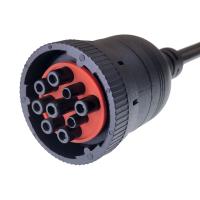 China 16PIN OBD2 Connector to 9PIN Deutsch J1939 Black Male Connector Cable for Diagnostic Tool Custom All cars have OBD socket for sale