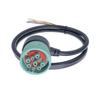 China Diagnostics 800g Right Angle Green J1939 9PIN Deutsch Male to Open Wire J1939 Truck Diagnostic Tool for 1983-1991 Year for sale