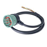 China Diagnostics 800g Right Angle Green J1939 9PIN Deutsch Male to Open Wire J1939 Truck Diagnostic Tool for 1983-1991 Year for sale