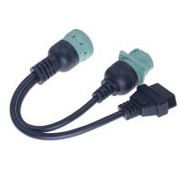 China Green 9PIN Deutsch J1939 Male to J1939 Female and OBD2 16PIN Female Heavy Truck Splitter Cable for All OBD-equipped cars for sale