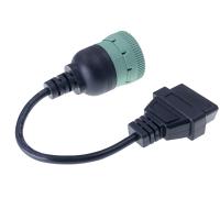 China OEM ODM OBD2 16 PIN Female to Green J1939 Deutsch 9PIN Male Adapter Cable Normal Length 30cm Black Custom Length for sale