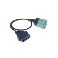 China OEM ODM OBD2 16 PIN Female to Green J1939 Deutsch 9PIN Male Adapter Cable Normal Length 30cm Black Custom Length for sale