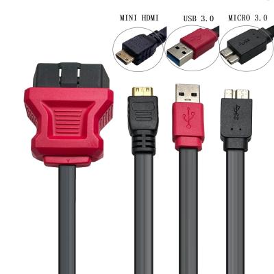 China OBD Charging Cable Micro USB Power Adapter 16Pin OBD2 Connector for Black and Direct Link Charger Dash Cam Car DVR GPS for sale