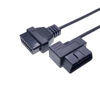 China Black OBD Diagnostic Tool Custom 16 PIN Male Female J1962 Right Angle OBD ll OBD 2 OBD2 OBD II OBDII Connector Extension Cable for sale