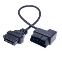China Black OBD Diagnostic Tool Custom 16 PIN Male Female J1962 Right Angle OBD ll OBD 2 OBD2 OBD II OBDII Connector Extension Cable for sale