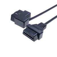 China Black OBD Diagnostic Tool Custom 16 PIN Male Female J1962 Right Angle OBD ll OBD 2 OBD2 OBD II OBDII Connector Extension Cable for sale