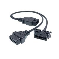 China KIA Diagnostic Tool OBD2 Y Cable Splitter with Nickel/Golden Plating and PA66 GF Material for sale