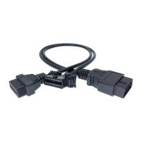 China KIA Diagnostic Tool OBD2 Y Cable Splitter with Nickel/Golden Plating and PA66 GF Material for sale