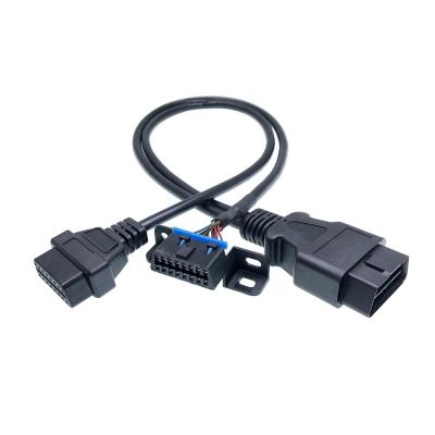 China 16 Pin OBD2 Y Cable OBD Extension Cable Cord Diagnostic Tool Adapter for Auto Car Vehicle Truck 24V For Opel Year 2000-2008 for sale