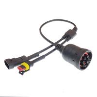 China Green J1939 9pin Connector To 2Pin Way Waterproof Wire 1.5mm Series Terminal Connector Splitter Cable with 1-1.5m Length for sale