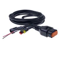 China Green J1939 9pin Connector To 2Pin Way Waterproof Wire 1.5mm Series Terminal Connector Splitter Cable with 1-1.5m Length for sale