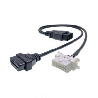 China Vehicle OBD2 Y Cable OBD II Splitter OBD Extension Cable Y J1962 16 Pin Cable Male to Dual Female Cord Adapter for Toyota for sale
