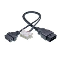 China Vehicle OBD2 Y Cable OBD II Splitter OBD Extension Cable Y J1962 16 Pin Cable Male to Dual Female Cord Adapter for Toyota for sale