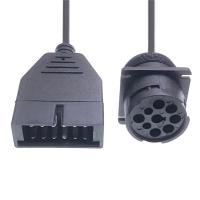 China OEM/ODM Service 12 Pin to OBD OBD2 OBDII J1939 9pin DLC 16 Pin Car Diagnostic Adapter Cable for GM Daewoo for sale
