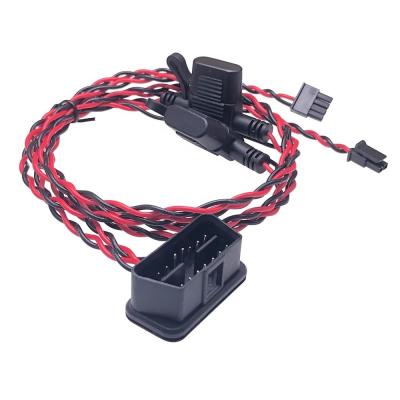 China BMW Car Fitment AOTAI OBD2 Y Splitter Cable Universal OBDII 2 Pin and 4pin Rectangle w/ Fuse GPS Diagnostic for sale