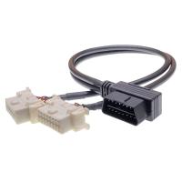 China DEUTZ Vehicle Models Right Angle OBD2 Y Cable Splitter 16pin Male Splitter to 2 Female obd2 Extension Cable OEM for sale
