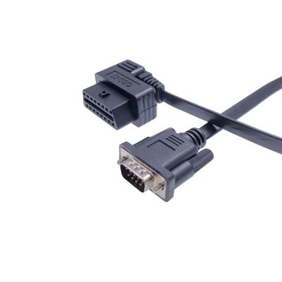 China Perfect for Vehicle Diagnostics AOTAI DB9 9Pin Serial RS232 Male Port to Female OBD2 16 Pin OBD Cable Adapter for sale