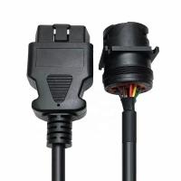 China J1939 Cable 9 Pin to 16 Pin OBD2 Truck Diagnostic Scanner Cable Adapter for Cummins Diesel Engine 6C Series 8.3L for sale