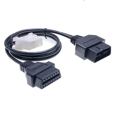China 1994 Year 16 Pin OBD2 Splitter 1 Male to 2 Females OBD II Y Cable Adapter Harness J1962 Extension Nickel/Golden Plating for sale