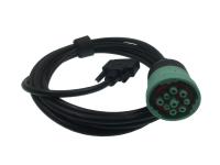 China PVC OKI Technic Material Deutsch Green 9 PIN Type 2 J1939 to DB15 Cable for Truck Diagnostic Tool 12V/24V Truck for sale
