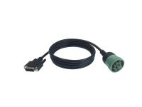 China PVC OKI Technic Material Deutsch Green 9 PIN Type 2 J1939 to DB15 Cable for Truck Diagnostic Tool 12V/24V Truck for sale