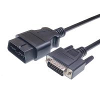 China OBD2 16-Pin to DB15 Male Serial Port RS232 Adapter Cable for Scanner DA-5 J1962 and Durable Temperature Range -20- 80degree for sale