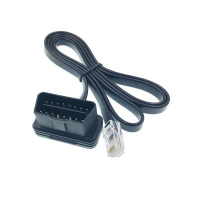 China Black Ribbon OBD2 RJ45 to Ethernet OBD II Male to RJ45 Cable for Temperature Range -20-80°C User-friendly for sale