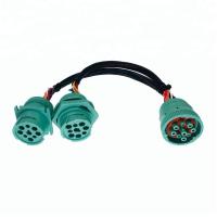 China Pins Plating Nickel/Golden AOTAI Custom J1939 GPS Type 2 Splitter Y Deutsch 9PIN J1939 Green Connector Cable for Scanner Tool for sale