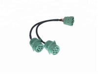 China Pins Plating Nickel/Golden AOTAI Custom J1939 GPS Type 2 Splitter Y Deutsch 9PIN J1939 Green Connector Cable for Scanner Tool for sale