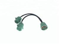 China Pins Plating Nickel/Golden AOTAI Custom J1939 GPS Type 2 Splitter Y Deutsch 9PIN J1939 Green Connector Cable for Scanner Tool for sale