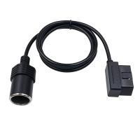 China AOTAI Universal OBD2 Diagnostic Tool Right Angle OBD to Car Cigarette Lighter Female 16 Pin Socket for OBD Extension for sale