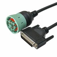 China Vehicle OBD Cable DB25 to J1939 DB15 Male to J1939 Female 9pin Extension Cable for Truck ELD Applicable for sale