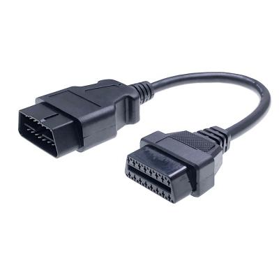 China 24V 12V Truck OBD2 16PIN Male To Female Extension Cable Diagnostic Connector Adapter for Heavy Duty Vehicles for sale