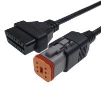 China VOLVO Car Fitment  6Pin To 16Pin OBDII Extension Cable For 12V/24V Motorcycle for sale