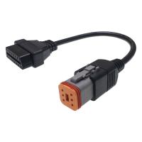 China VOLVO Car Fitment  6Pin To 16Pin OBDII Extension Cable For 12V/24V Motorcycle for sale