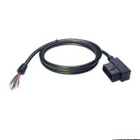 China Versatile Applications Black OBD2 16 Pin Cable with Right Angle Open Ends and Pins Plating Nickel/Golden for sale