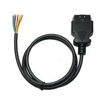 China Versatile Applications Black OBD2 16 Pin Cable with Right Angle Open Ends and Pins Plating Nickel/Golden for sale