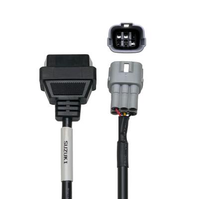China OBD Products 30cm 16PIN OBD2 Female Adapter Cable To Suzuki 6 PIN Motorcycle Diagnostic for sale