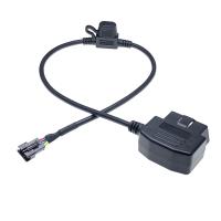 China Custom Black Right Angle OBD2 J1962 Male to Fuse Holder and 2x6 12P Connector Cable for Automotive Troubleshooting for sale